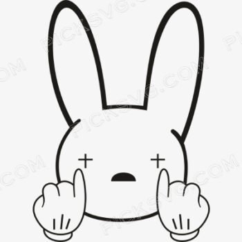 Bad Bunny Finger Svg - Digital Download