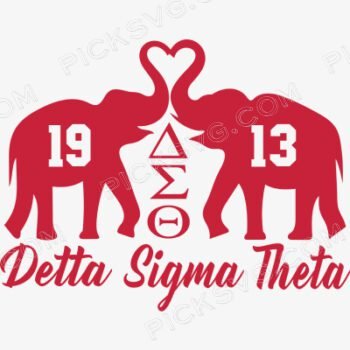Delta Sigma Theta Elephant Heart SVG - Digital Download