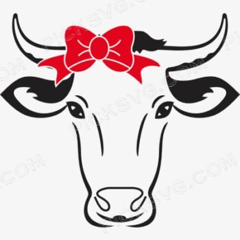 Face Cow Bandana Bow Svg - Digital Download Free