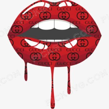 Lips Drip Gucci Pattern Svg Free