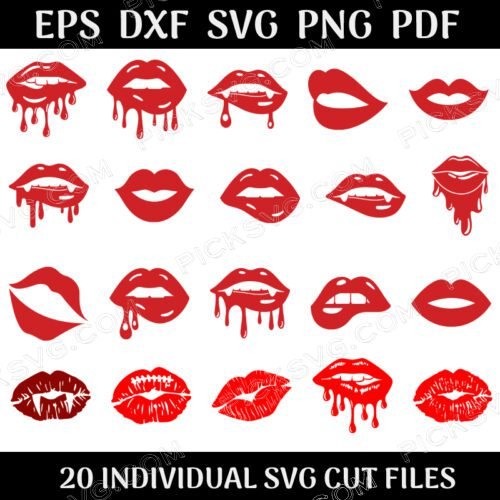 Lips Bundle Svg - File for Cricut | PickSVG