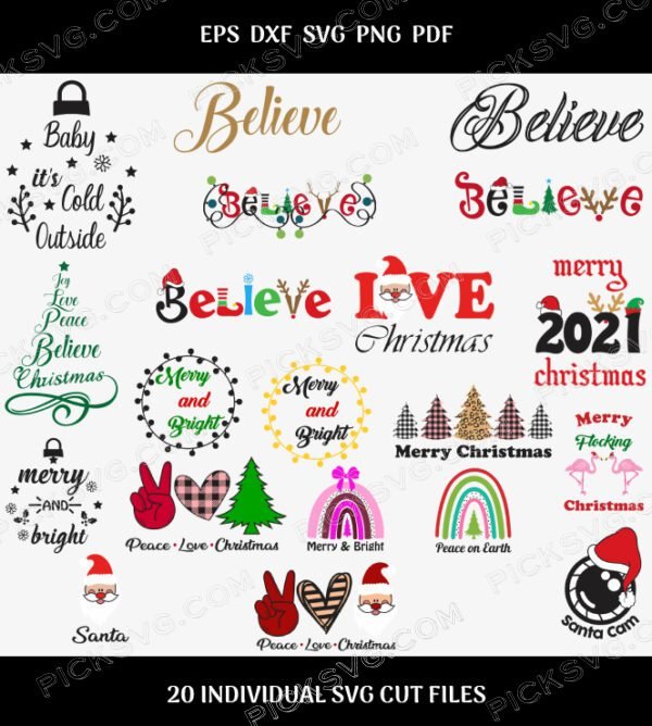 Merry Christmas Bundle Svg - PICKSVG.COM