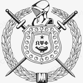 Omega Psi Phi Fraternity Crest Black Svg Free