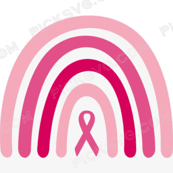 Pink Rainbow with Ribbon Svg - File for Cricut | PickSVG