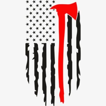 Red Line Flag Firefighter Flag Svg Free