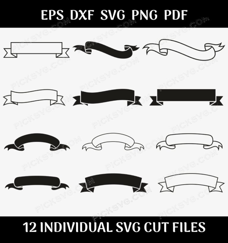 Ribbon Banner Bundle Svg - File for Cricut | PickSVG
