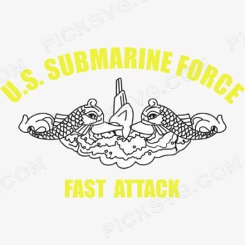 US Navy Submarine Force Fast Attack Svg - File for Cricut | PickSVG