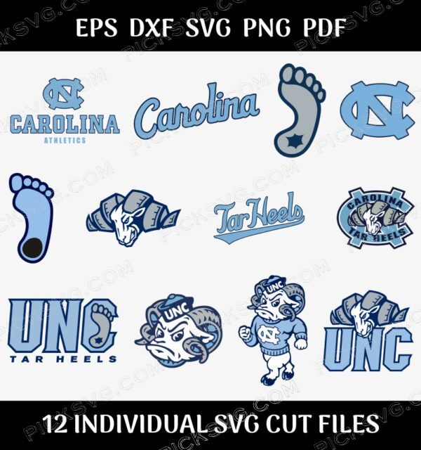 Unc Tar Heels Bundle SVG for Cricut & Silhouette