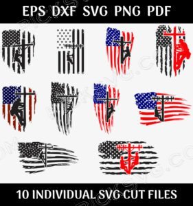 Us Flag Lineman Bundle Svg Free